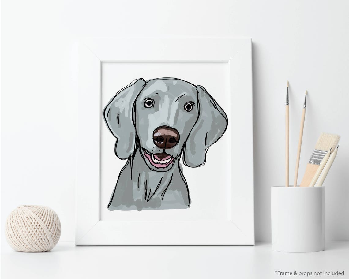 Custom Dog Portrait Printable Illustration Digital File: PDF - Etsy