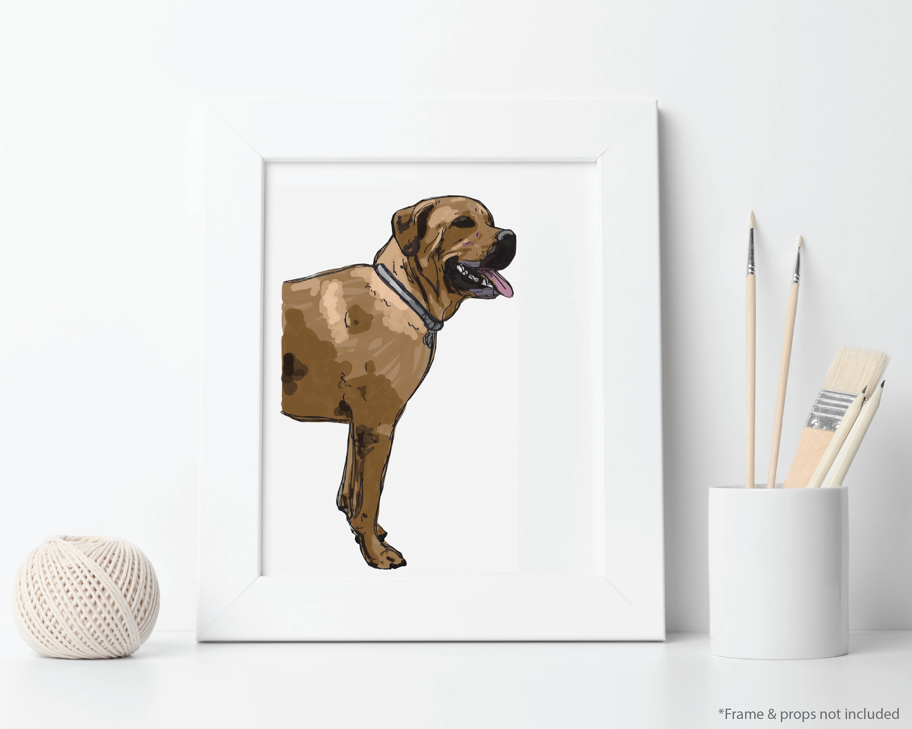 Custom Dog Portrait Printable Illustration, Digital File: PDF JPG - You ...