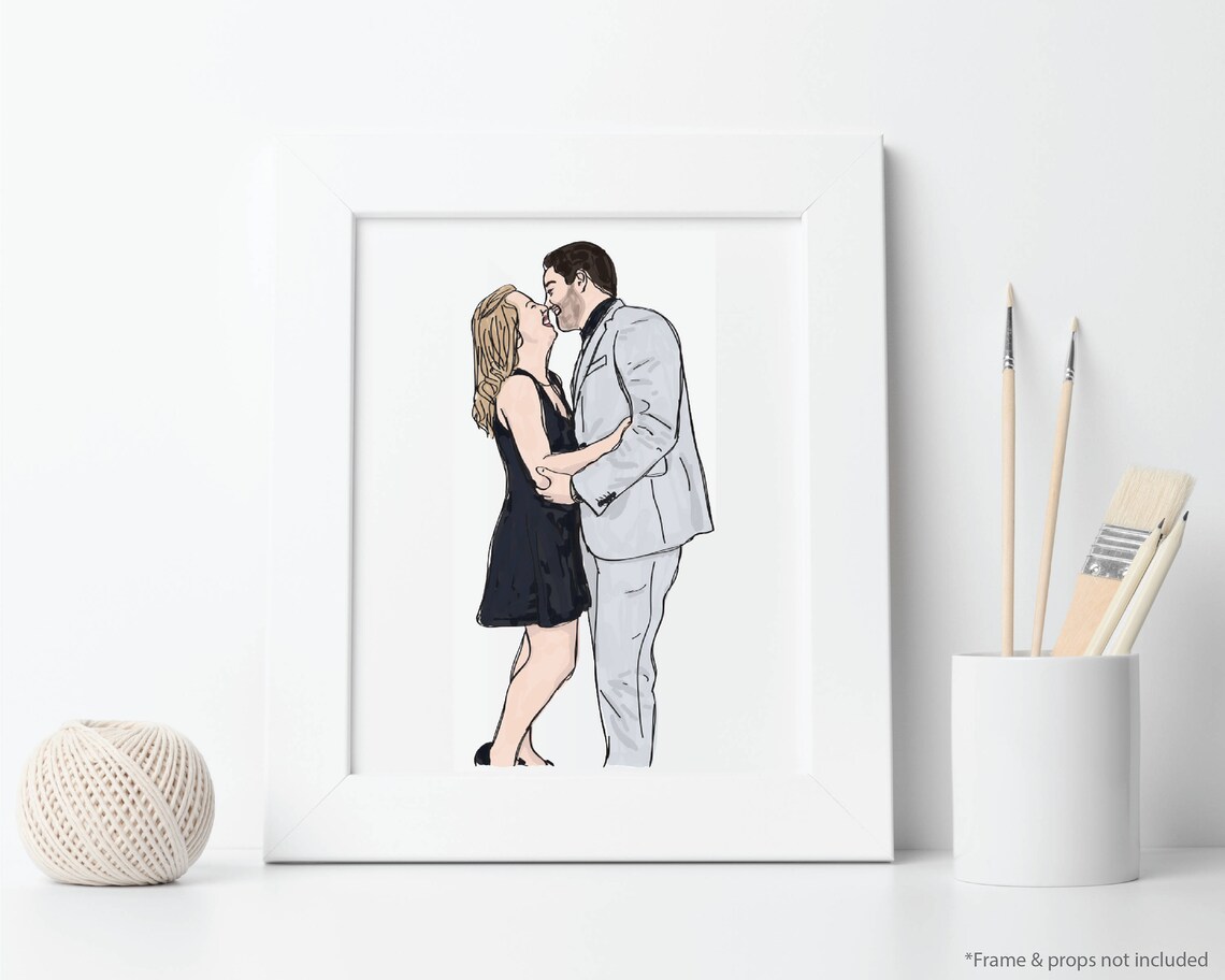 Portrait Illustration two people Custom Printable Digital | Etsy