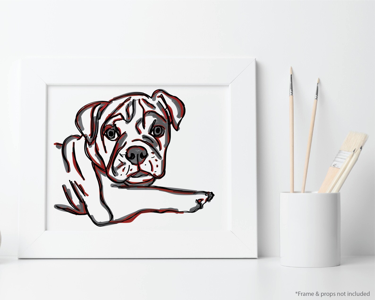 Custom Pop Art Pet Portrait Illustration, Printable Two Color Digital ...