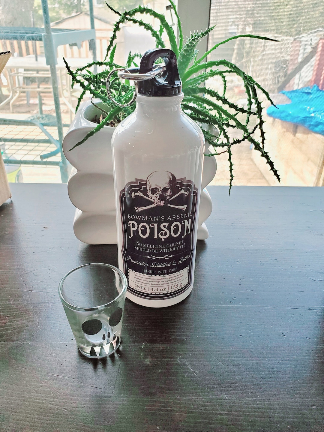 Poison Arsenic Label Print Water Bottle 600ml Stainless Steel Horror ...