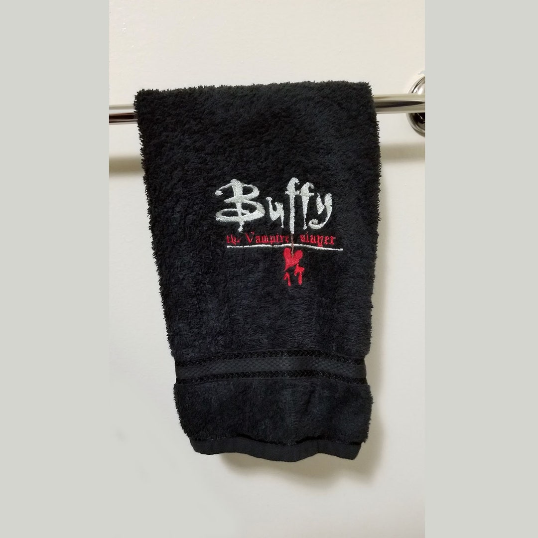 Buffy Vampire Slayer Black Embroidered Hand Towel ~ Dark Decor ~ Horror ...