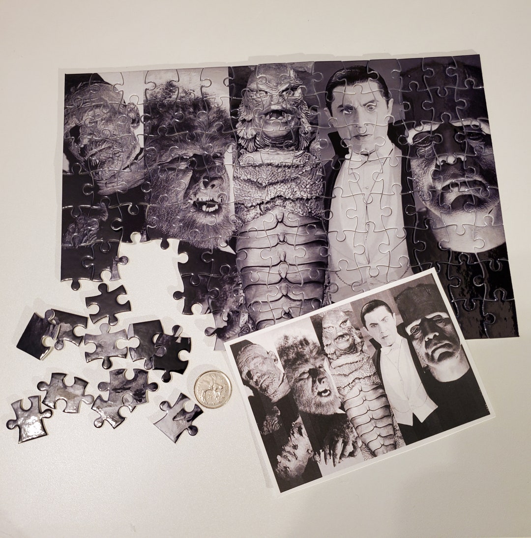 Classic Movie Monster Men Jig Saw Puzzle 120 Piece ~ Horror Gift ~ Dark ...