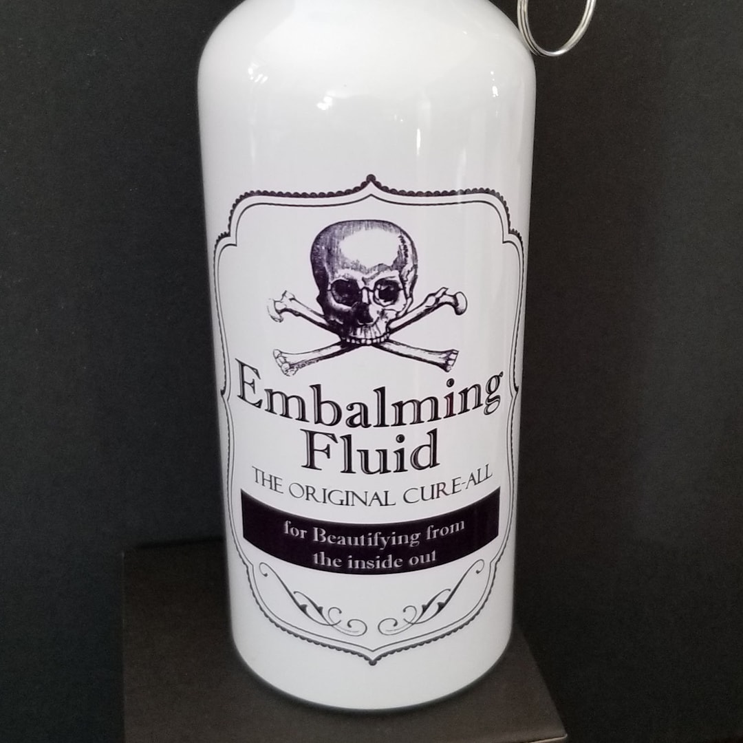 Embalming Fluid Label Water Bottle 600 Ml Stainless Steel Personalized ...