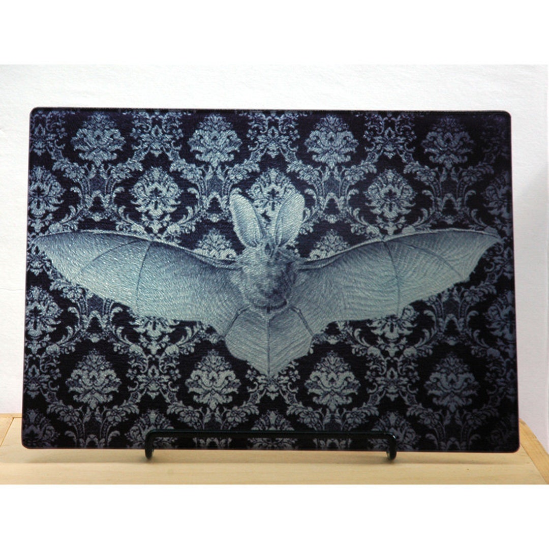 Bat Glass Cutting Board Elegant Gothic Bat ~gothic Decor ~ 8 X 11 ...