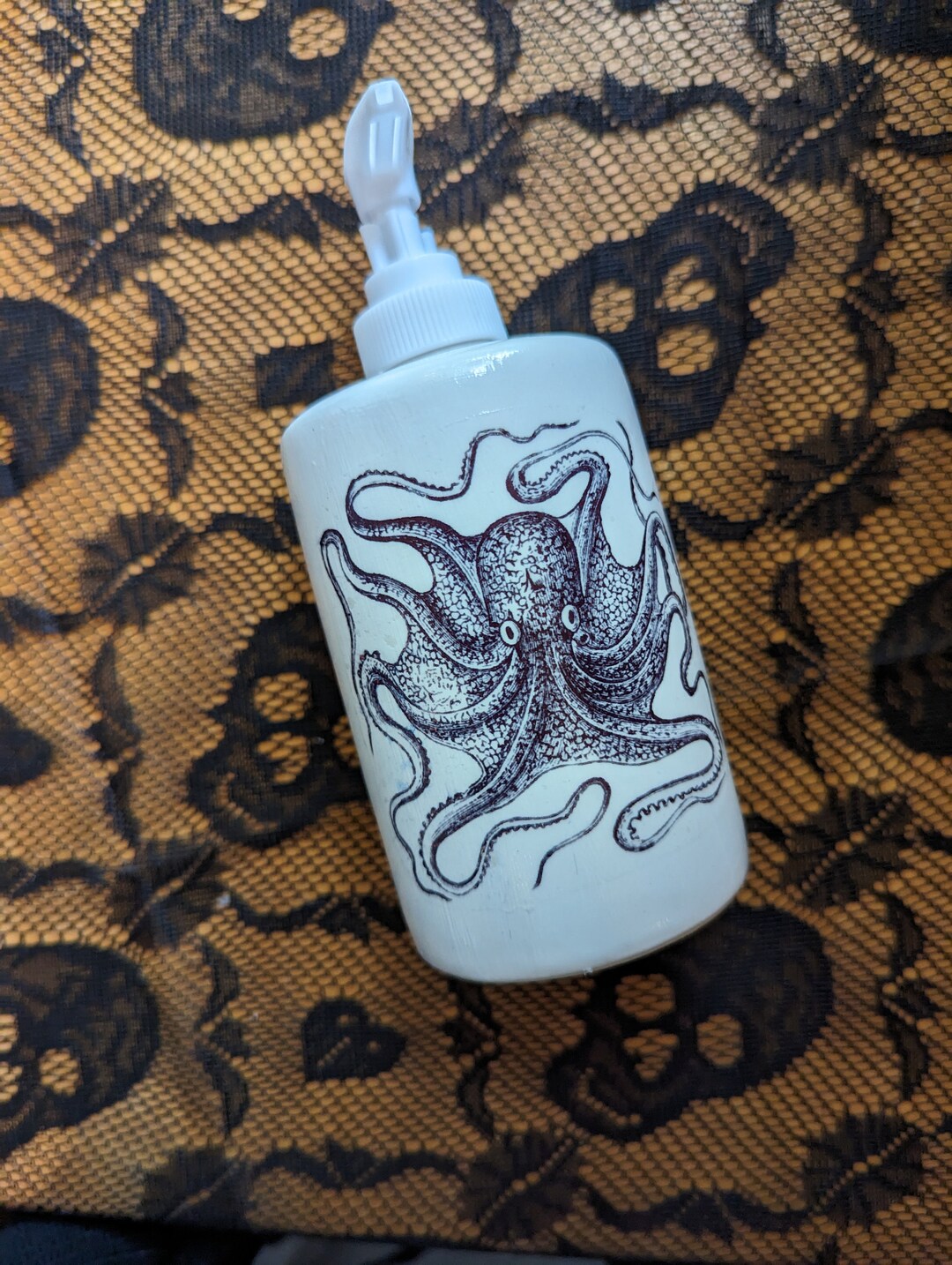 Octopus Ceramic Soap Dispenser Vintage Illustration Victorian Decor ...