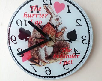 White rabbit clock | Etsy