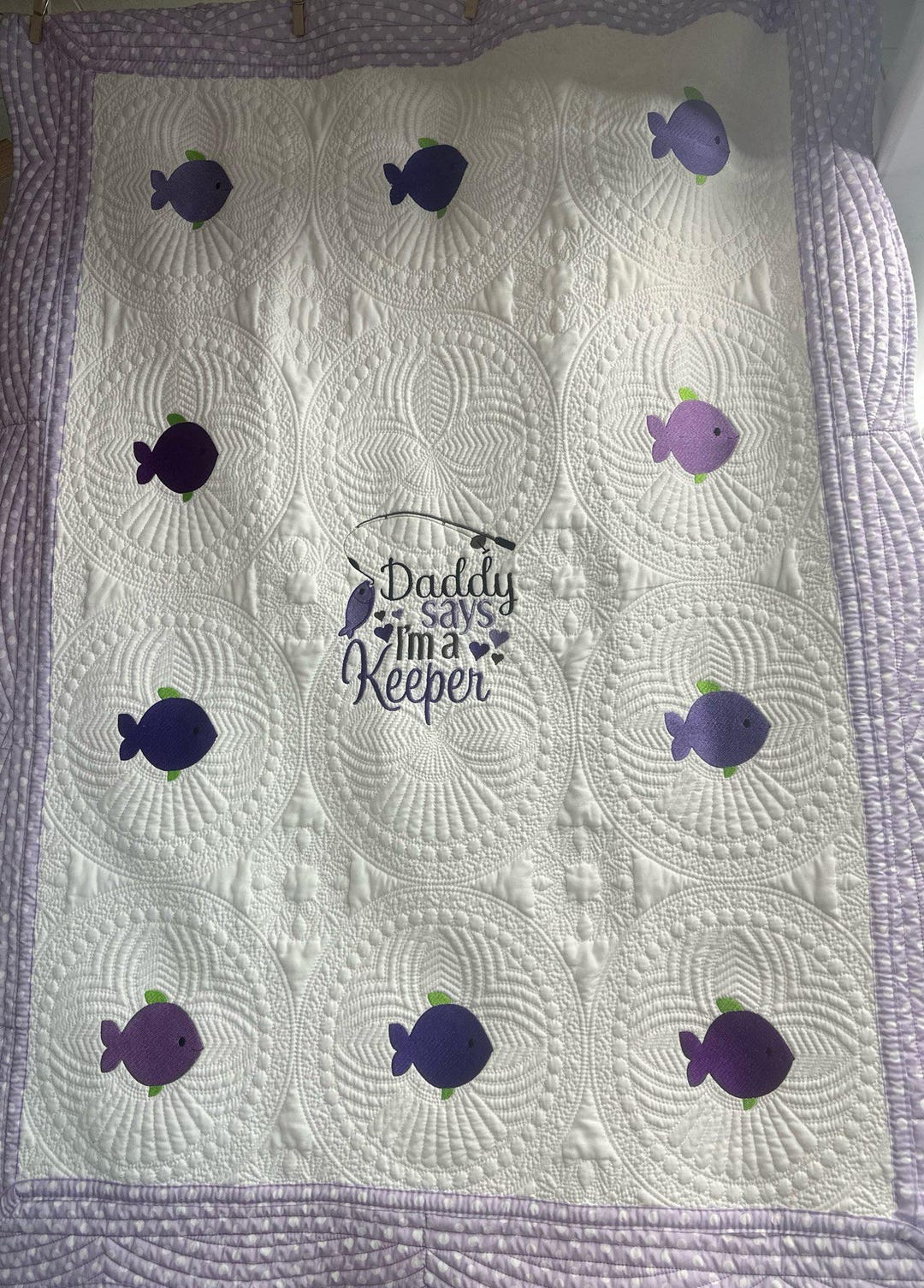 Daddy Says I’m A Keeper Fishing Baby Quilt - Etsy