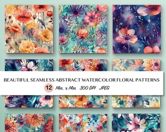 Digital Paper, Floral, Seamless Pattern, Scrapbook, Digital Background ...
