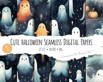 Pastel Halloween Digital Paper Cute Halloween Themed Digital - Etsy