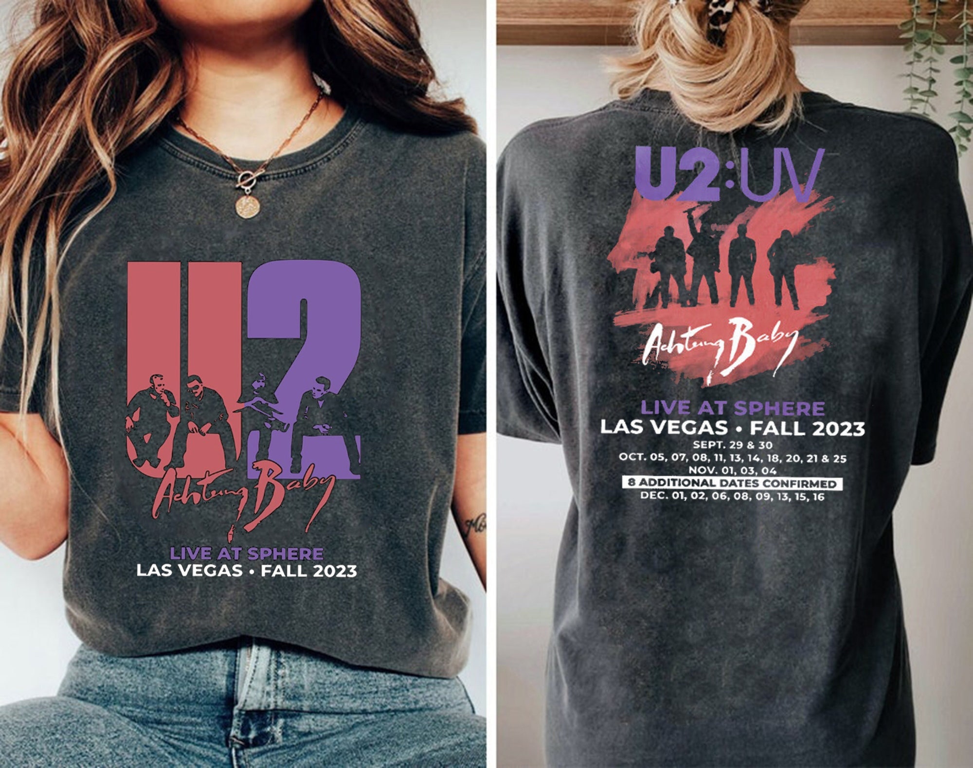 Las Vegas U2 Ultraviolet Sphere 2023, band concert, U2 Graphic music tshirt, U2 Graphic 2023 ...