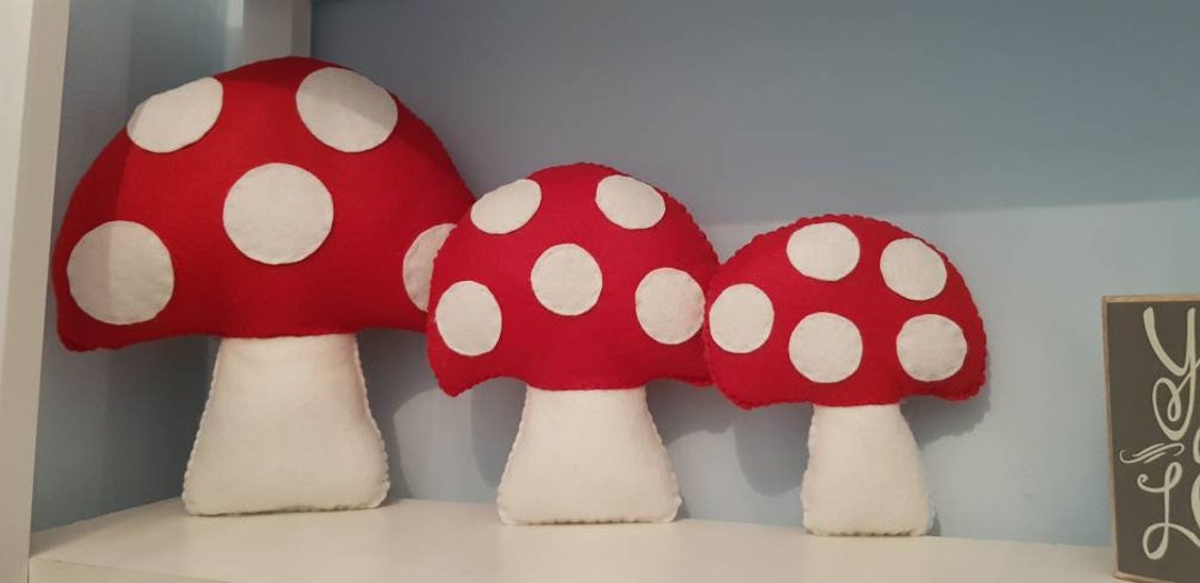 Red Toadstool Cushion, Mushroom Pillow, Woodland Decor, Woodland ...