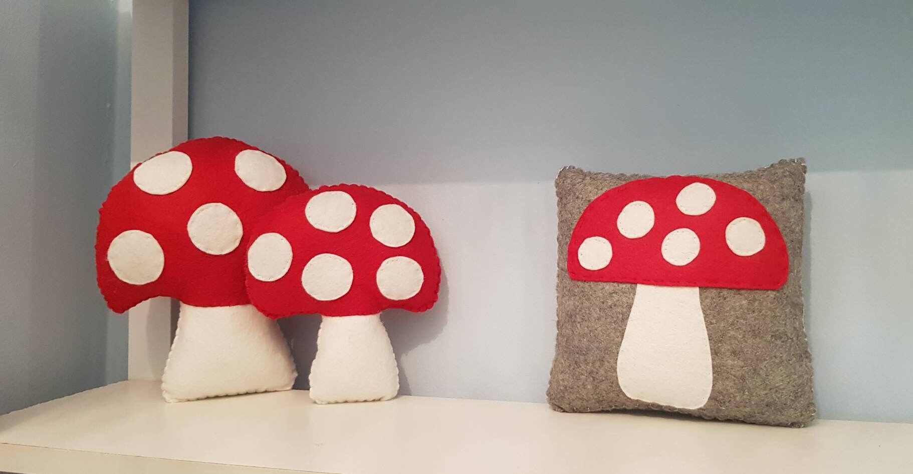 Red Toadstool Cushion Mushroom Pillow Woodland decor | Etsy