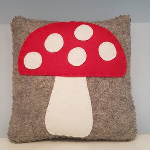 Red Toadstool Cushion, Mushroom Pillow, Woodland Decor, Woodland ...