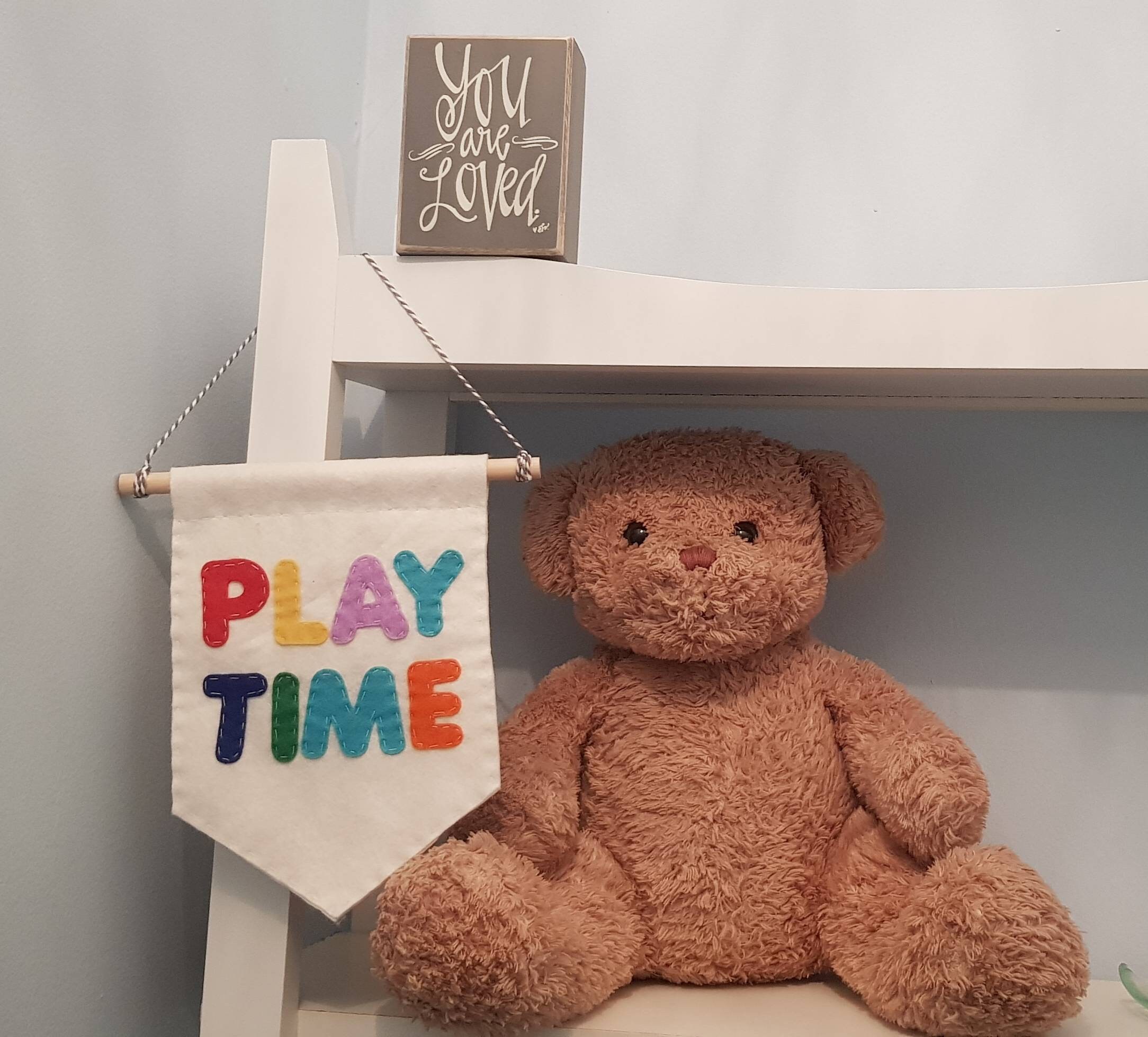 Play Time Banner. Felt Banner Decor. Nursery Wall Art - Etsy UK