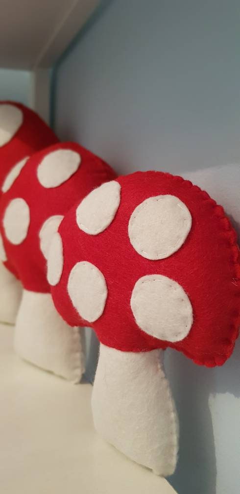 Red Toadstool Cushion Mushroom Pillow Woodland Decor - Etsy UK
