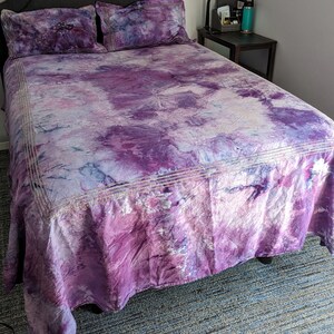 Beautiful Queen Size Purple Duvet Set W/ Silver Embroidered Trim Ice ...