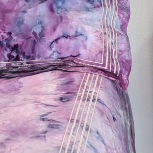 Beautiful Queen Size Purple Duvet Set W/ Silver Embroidered Trim Ice ...