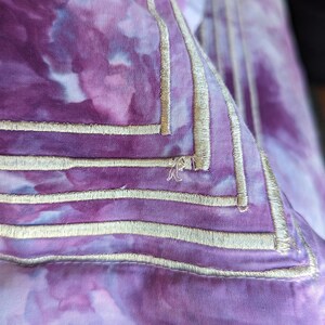 Beautiful Queen Size Purple Duvet Set W/ Silver Embroidered Trim Ice ...