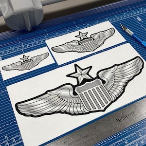 Pilot Wings Decal (senior USAF) Full Color, Pilot Badge, Pilot Wings ...