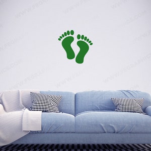 6 Toe Rescue Feet indoor Wall Decal Jolly Green Giant Footprint, Vinyl ...