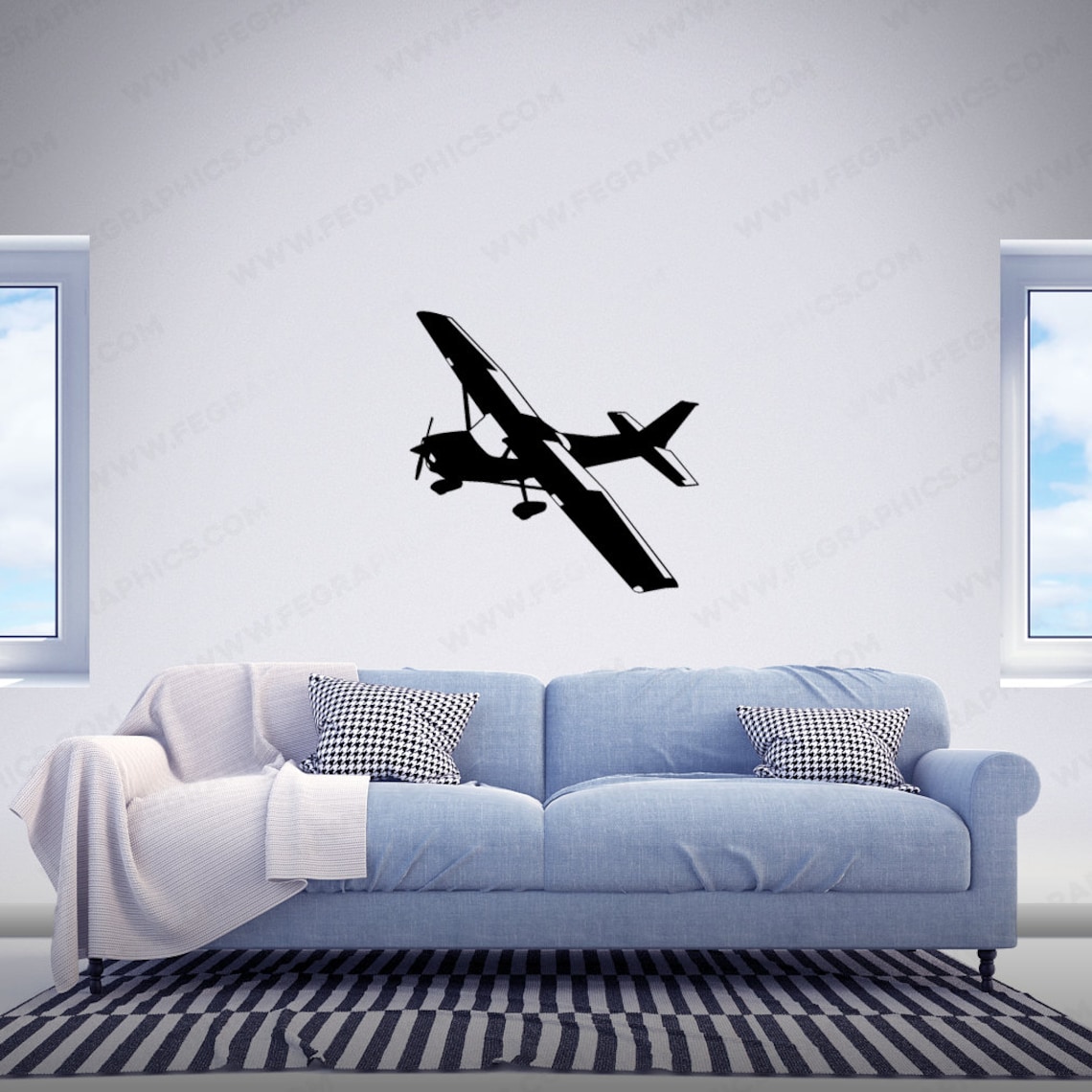 Cessna 172 angle 1 Cessna 172 Decal Cessna 172 Sticker | Etsy