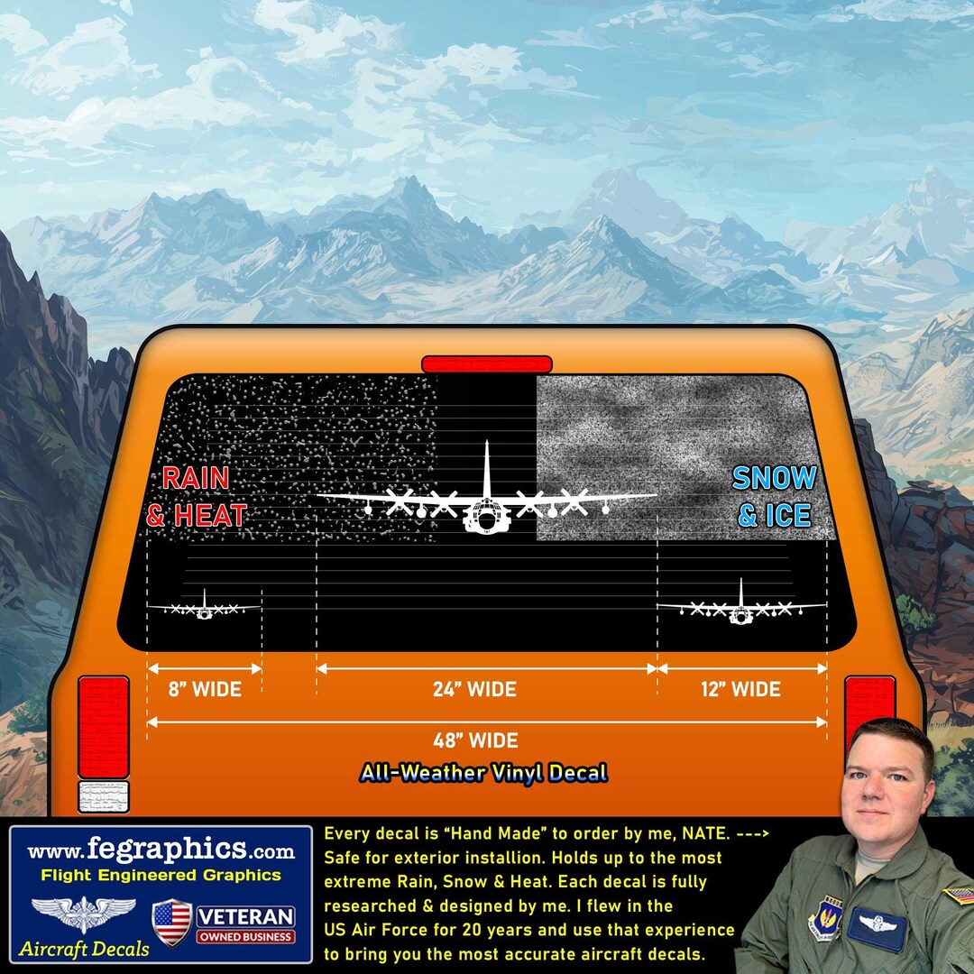 Decal of a MC-130H front Vinyl Sticker, Combat Talon II Gift. Product ...