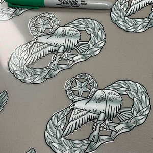 Maintenance Badge Decal (master USAF) Full Color, MX Badge, MX Badge ...