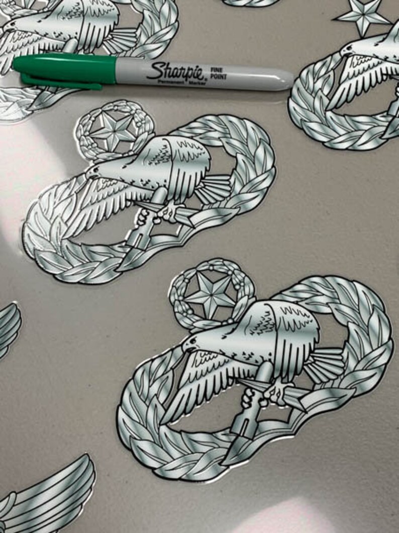 Maintenance Badge Decal (master USAF) Full Color, MX Badge, MX Badge ...
