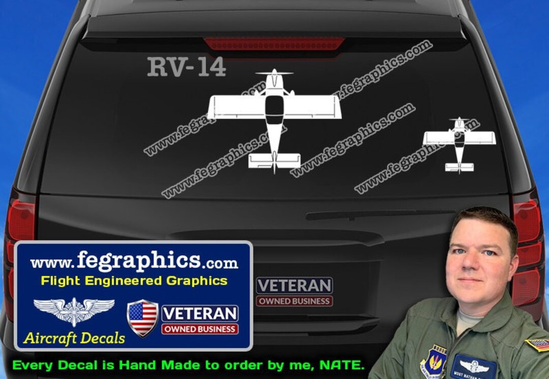 Vans RV-14 Decal [TOP] RV14 Vinyl Decal Sticker, Vans Aircraft Kit, RV ...