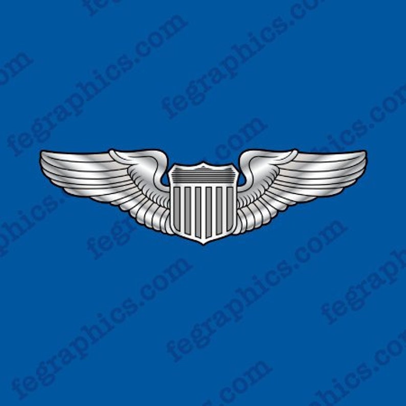 Pilot Wings Decal (basic USAF) Full Color, Pilot Badge, Pilot Wings ...