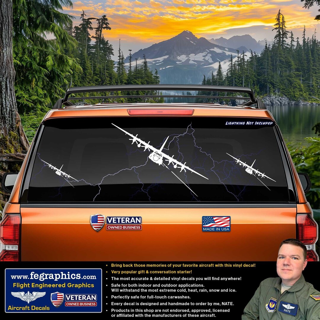 Decal of a AC-130J (front 2 Firing) Vinyl Sticker, AC130 Gunship ...