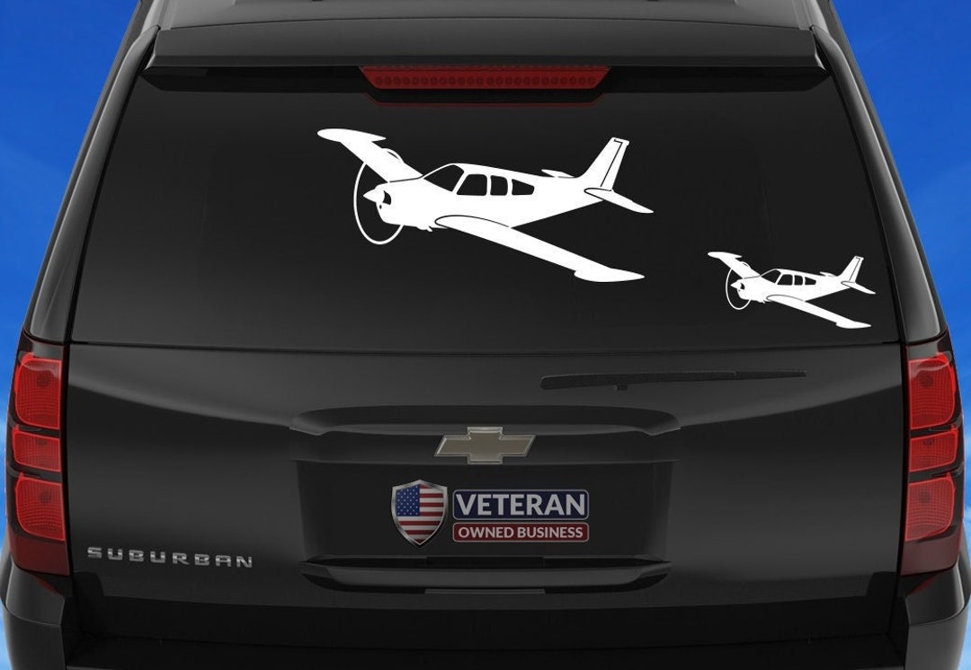Bonanza 33 W/ Tip Tanks [angle 1] Beechcraft Model 33, Vinyl Decal Sticker, Debonair Decal ...