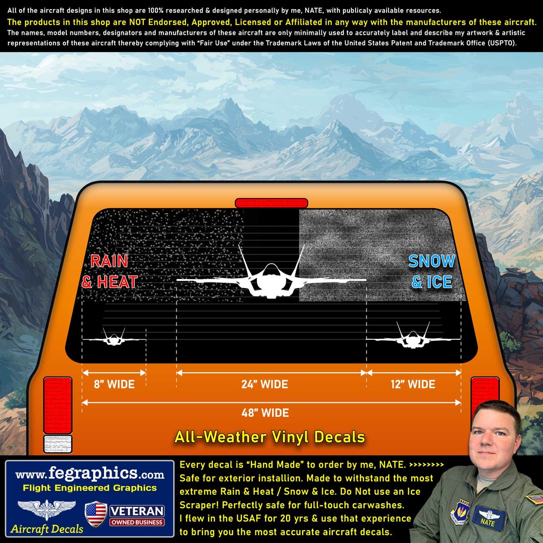 Decal of a F-35C front Vinyl Sticker, Stealth Fighter Jet, Aircraft ...