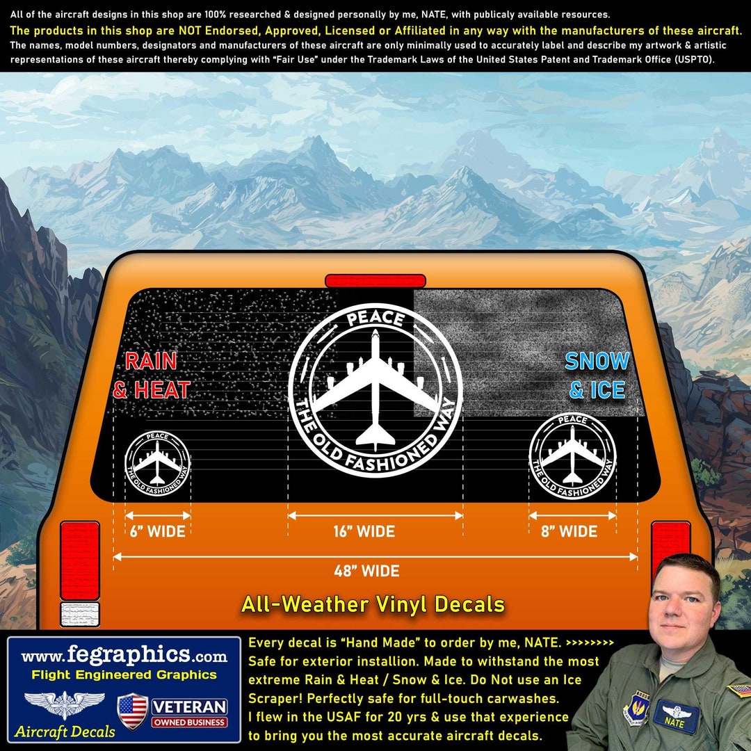 Decal of a B-52G/H [PTOFW] Vinyl Sticker, Stratofortress, Aircraft ...