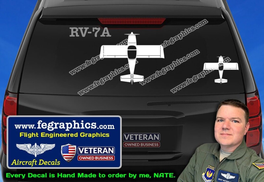 Vans RV-7A Decal [TOP] RV7A Vinyl Decal Sticker, Vans Aircraft Kit, RV ...