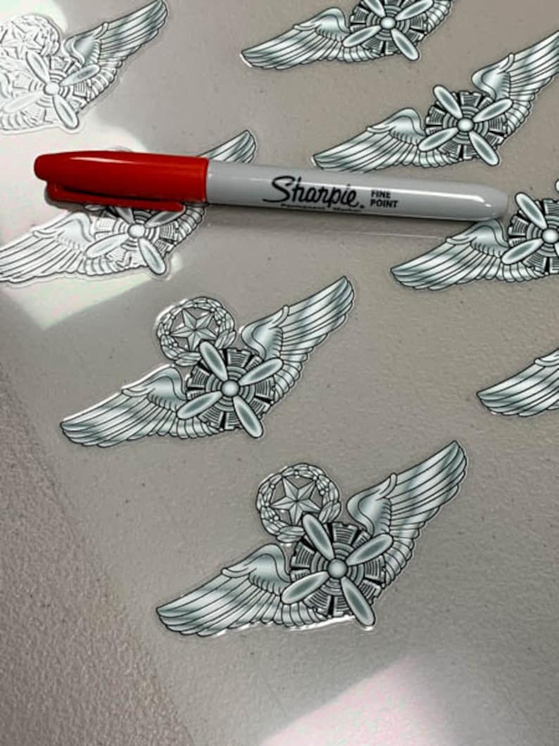 Flight Engineer Wings Decal (master USAF) Full Color, FE Wings ...