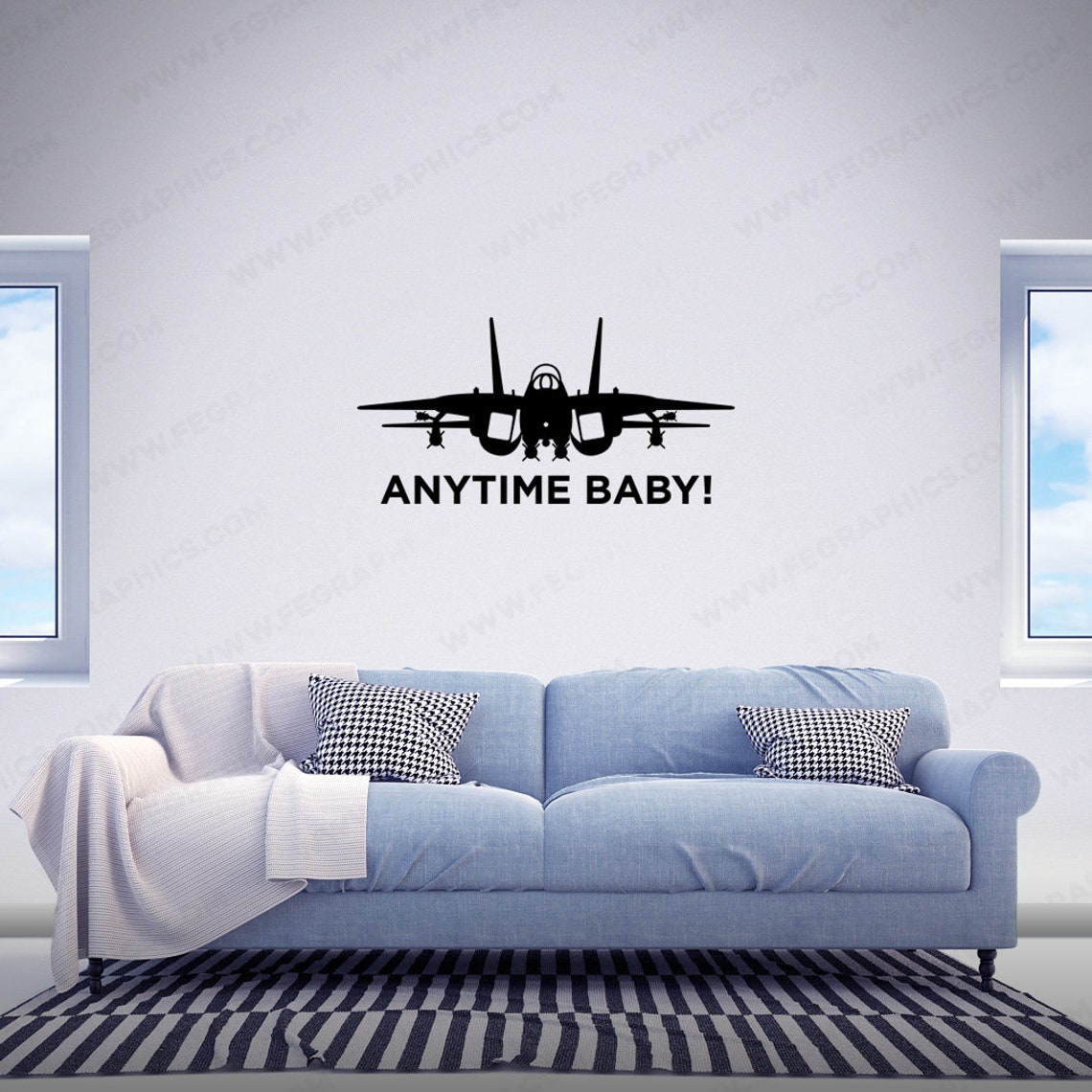 F-14 Anytime Baby front Decal F14 Decal F-14 Vinyl Decal - Etsy