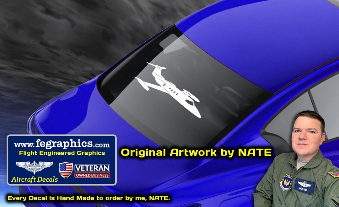 Learjet 25 [angle 1] Lear 25 Decal, Learjet 25 Vinyl Decal Sticker ...