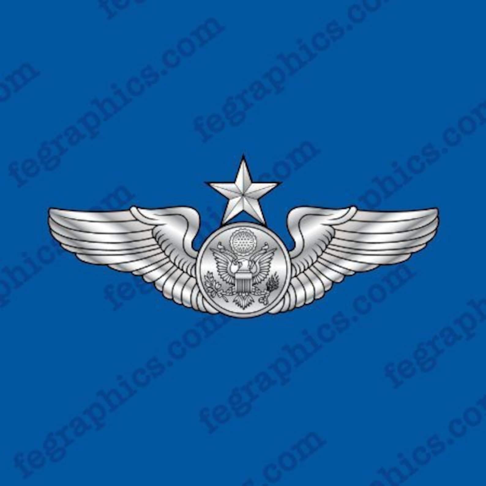 Enlisted Aircrew Wings Decal (senior USAF) Full Color, Aircrew Badge ...