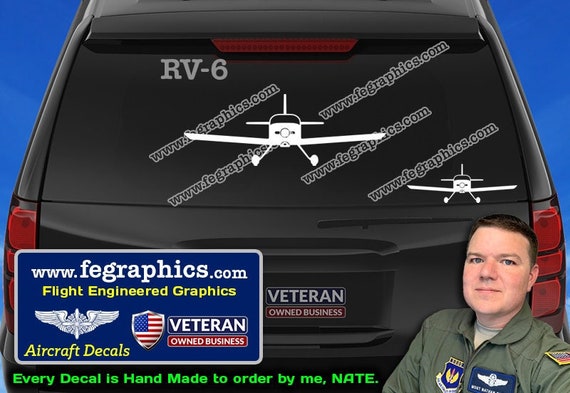 Vans RV-6 Decal front RV6 Vinyl Decal Sticker Vans Aircraft - Etsy