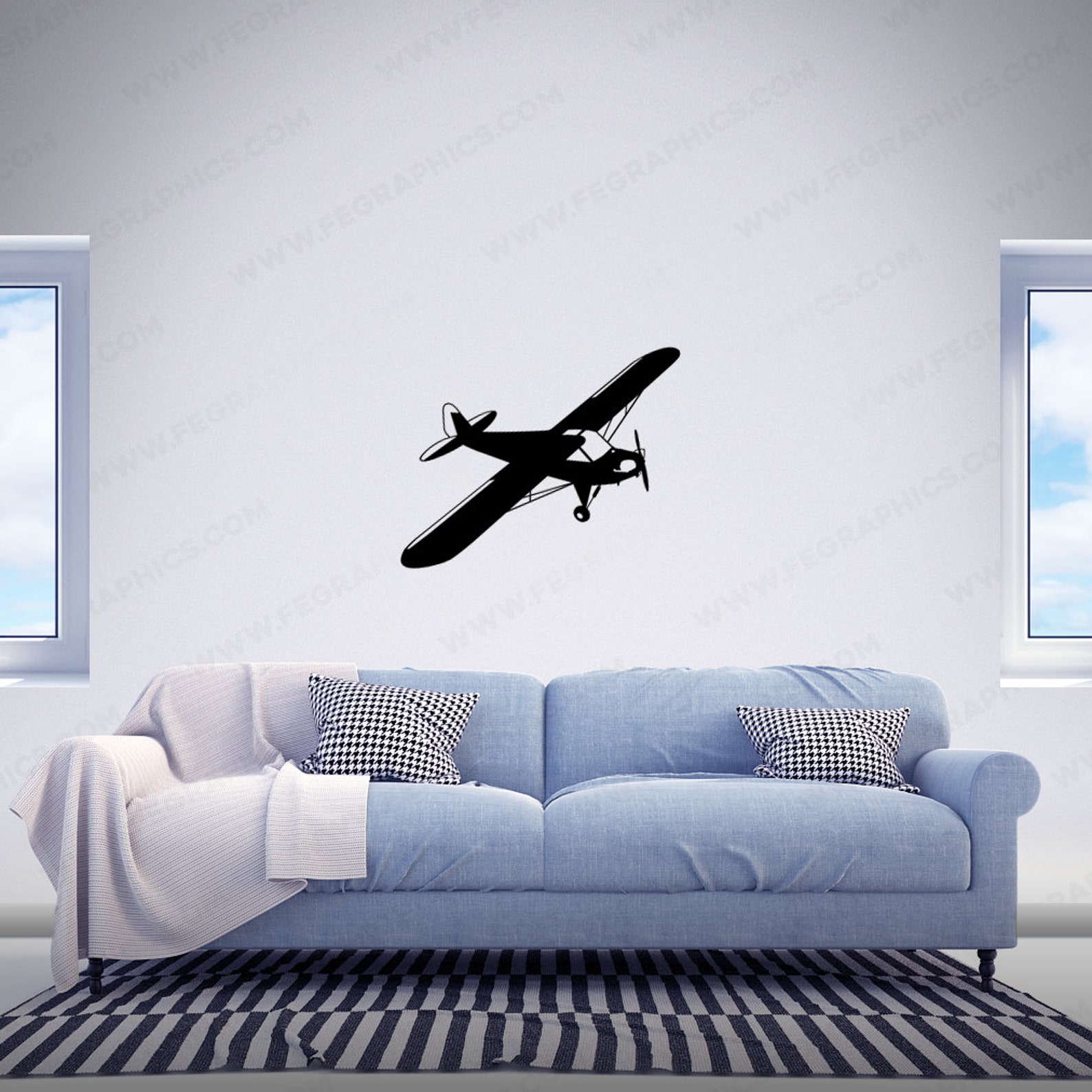 Piper J-3 Cub angle 1 Piper J3 Cub Decal Piper J-3 Cub - Etsy