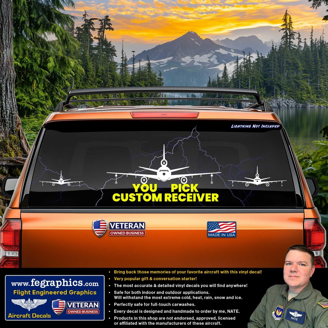 KC-10 WARP Drouges (you Pick CUSTOM Receiver) Vinyl Sticker, Aviation ...