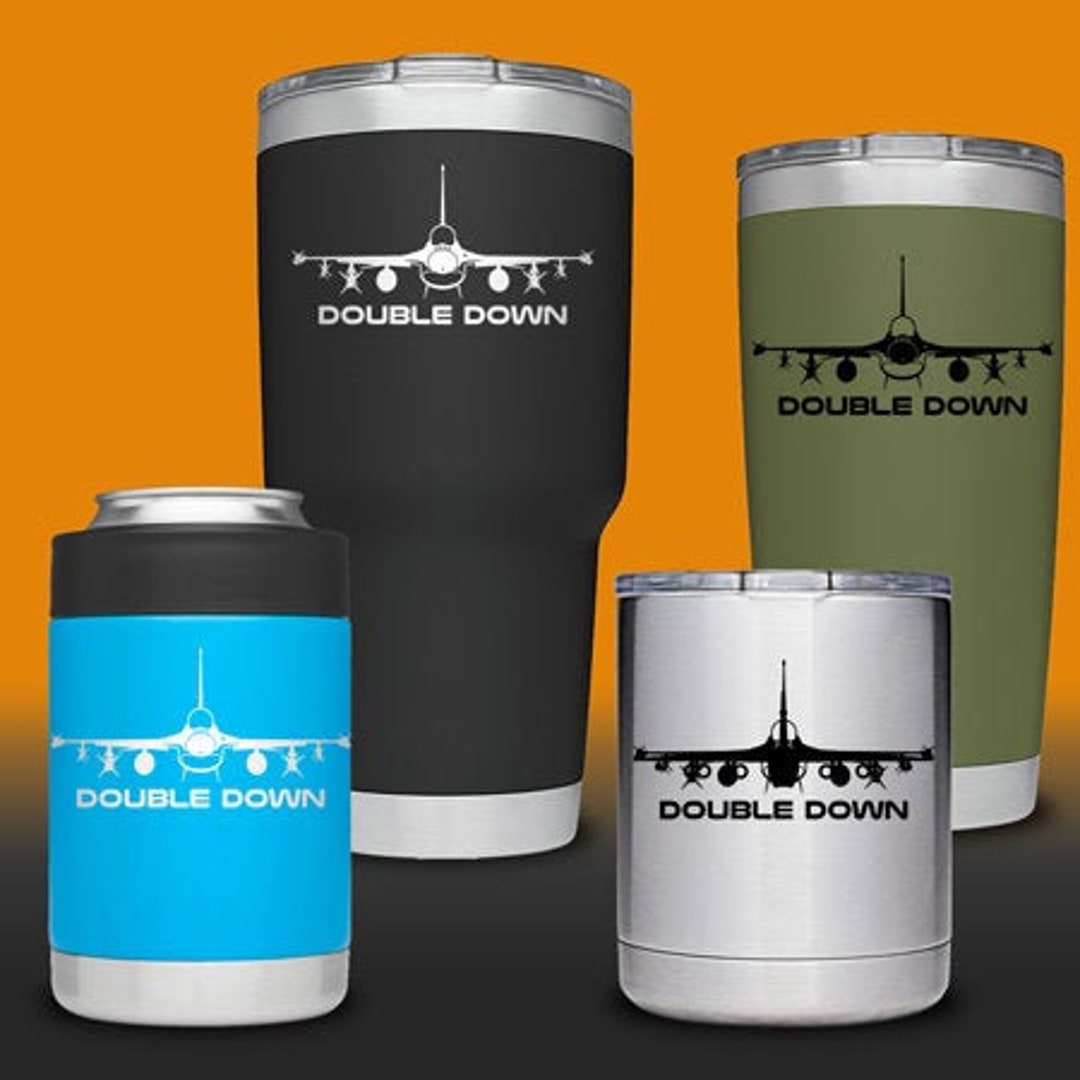 F-16 [DOUBLE DOWN] F-16 Viper, Mini Jet, Cup Vinyl Decal Sticker F16 ...