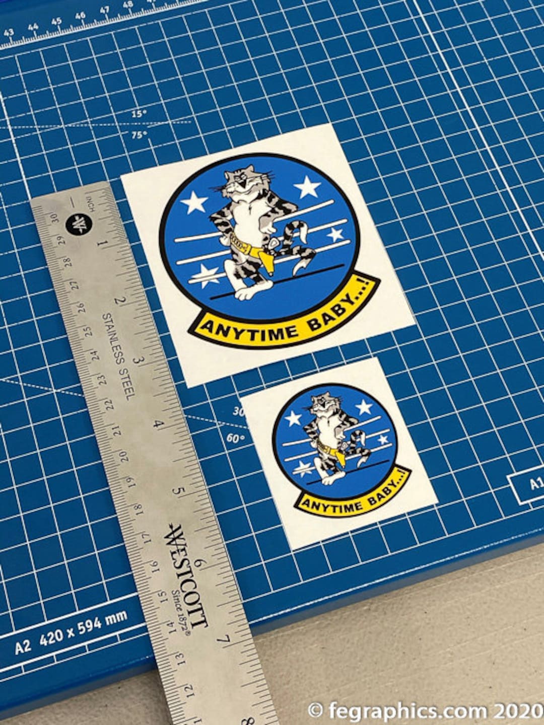F-14 "anytime Baby!" Patch Decal [high Quality] Tomcat Emblem, Insignia ...