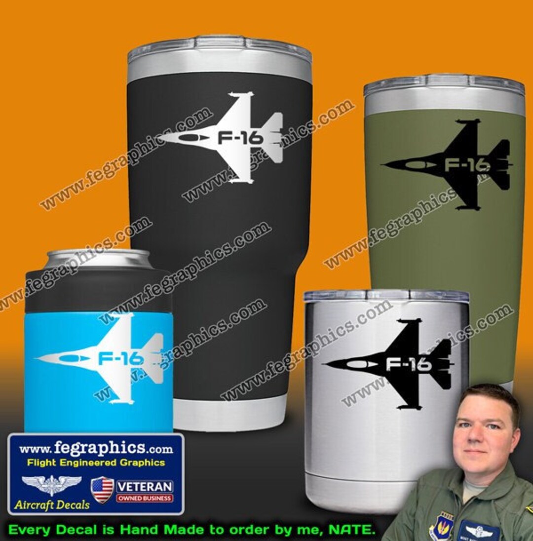 F-16 TOP W/lettering [CUP Decal] F16 Viper, Vinyl Decal Sticker F16 ...