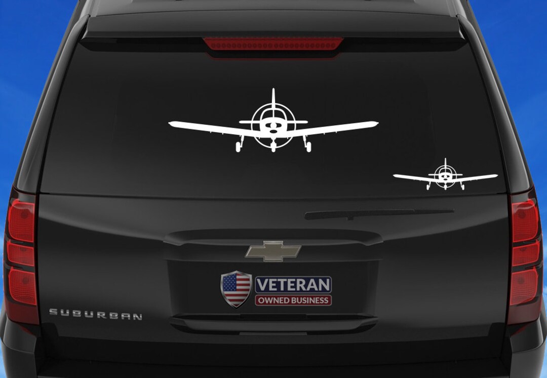 Piper PA-28 Cherokee [front] Piper PA-28 Decal, Piper PA-28 Sticker ...