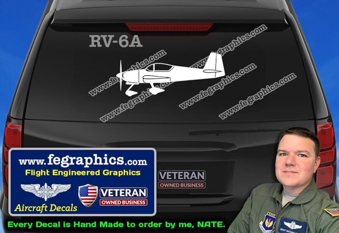 Vans RV-6A Decal [side] RV6A Vinyl Decal Sticker, Vans Aircraft Kit, RV ...