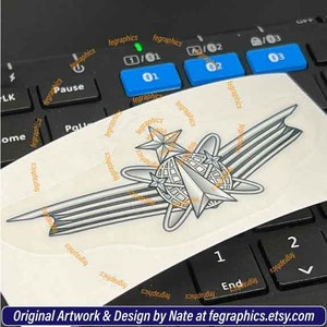 Space Operations Badge, Vinyl Decal Sticker, Space Force Wings, Space ...