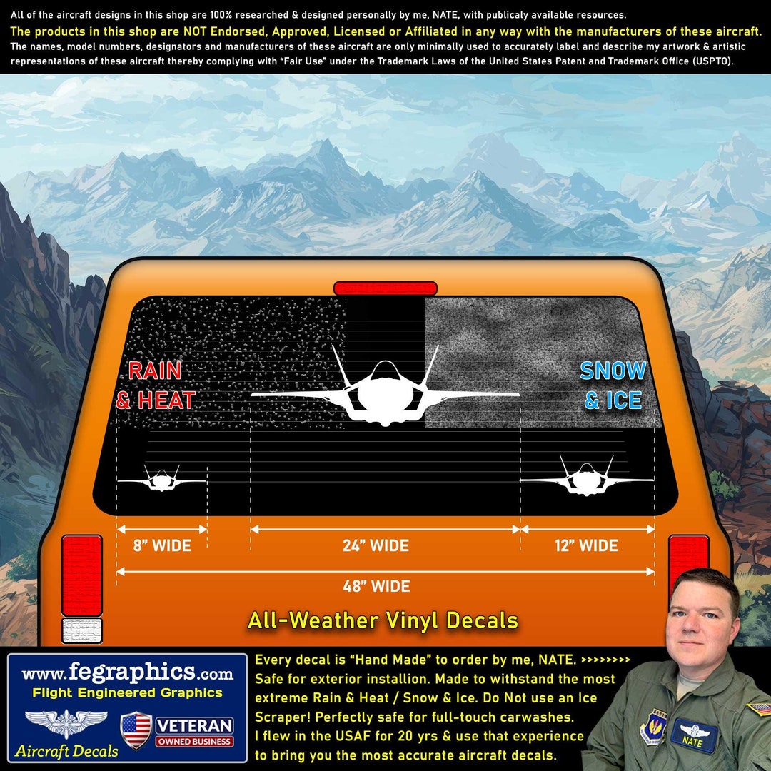 Decal of a F-35A [front] Vinyl Sticker, Stealth Fighter Jet, Aircraft ...